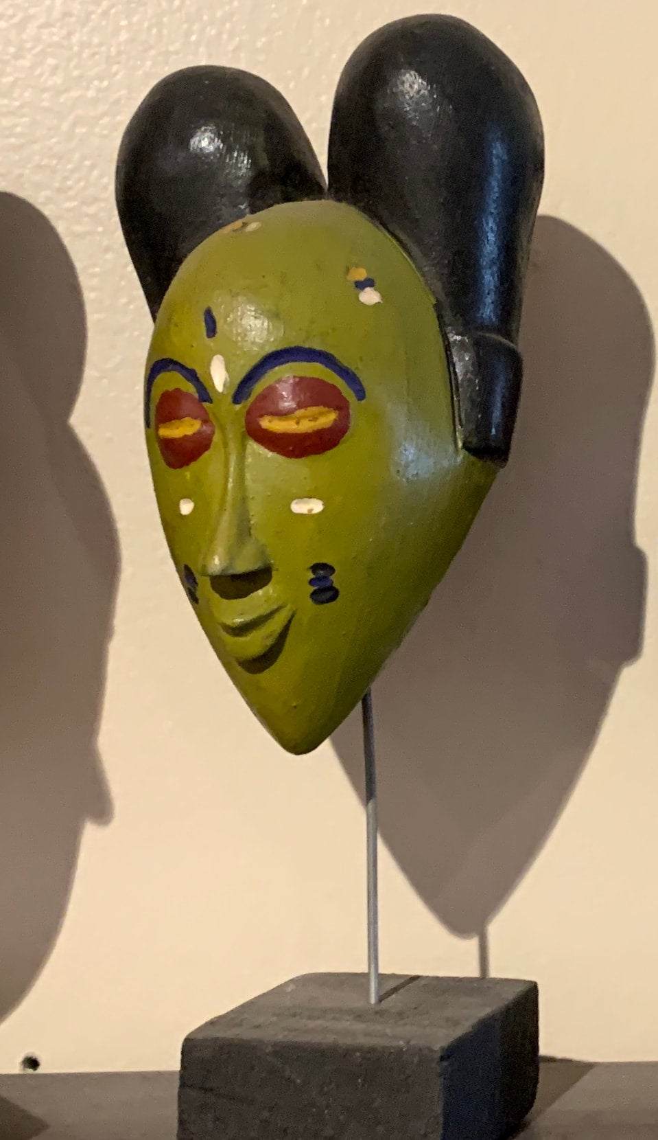 Miniature African Mask Green Face | Art Factory